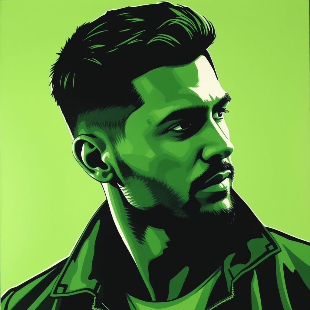 Handsome man - acrylic pop-art painting