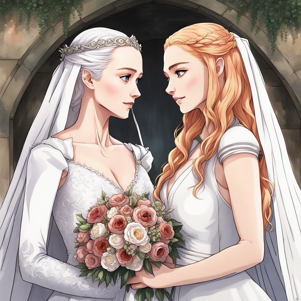 sansa stark and daenerys targaryen getting married in the sept - AI Generated Artwork ...