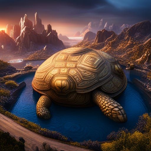 the world in a tortoise shape : r/nightcafe