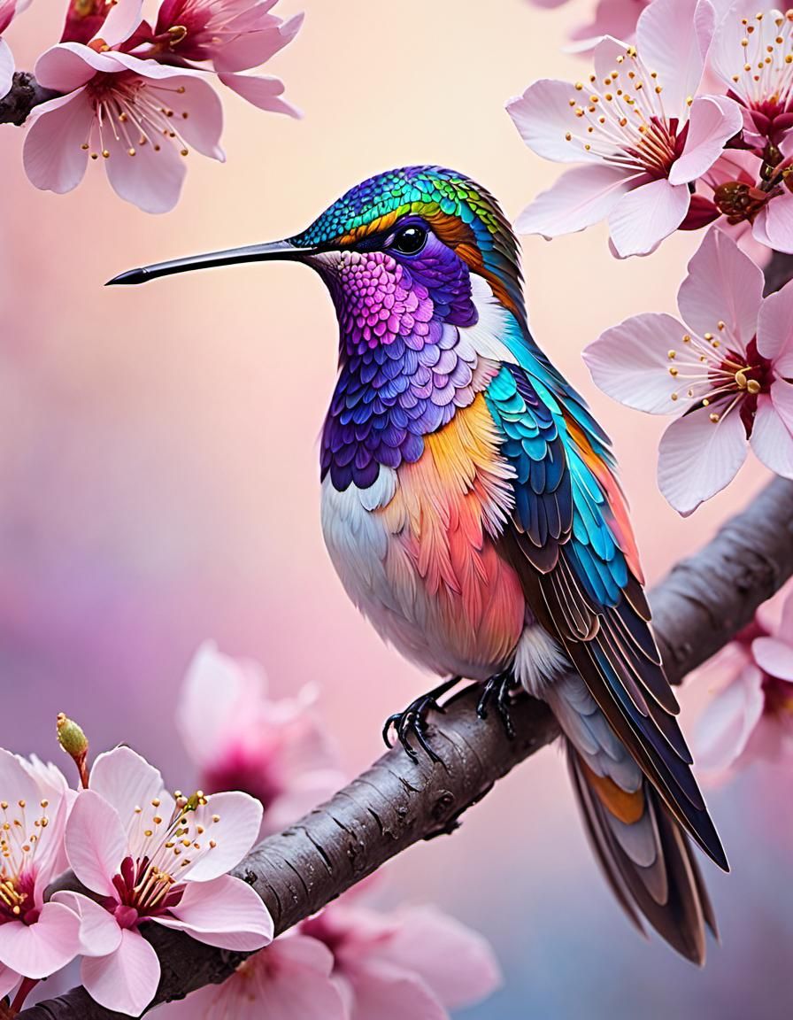 Pastel Hummingbird - AI Generated Artwork - NightCafe Creator
