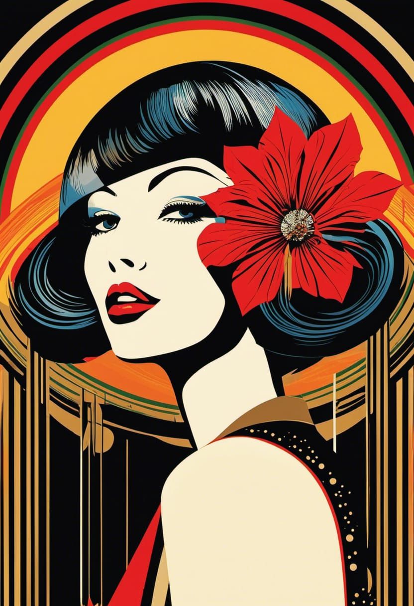 Geisha Art deco flapper Deborah Harry 1920s Black and white ️ ️ ️ ️ ...