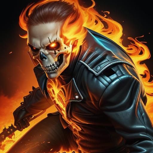 A BETTER, MORE SCARY GHOST RIDER - AI Generated Artwork - NightCafe Creator