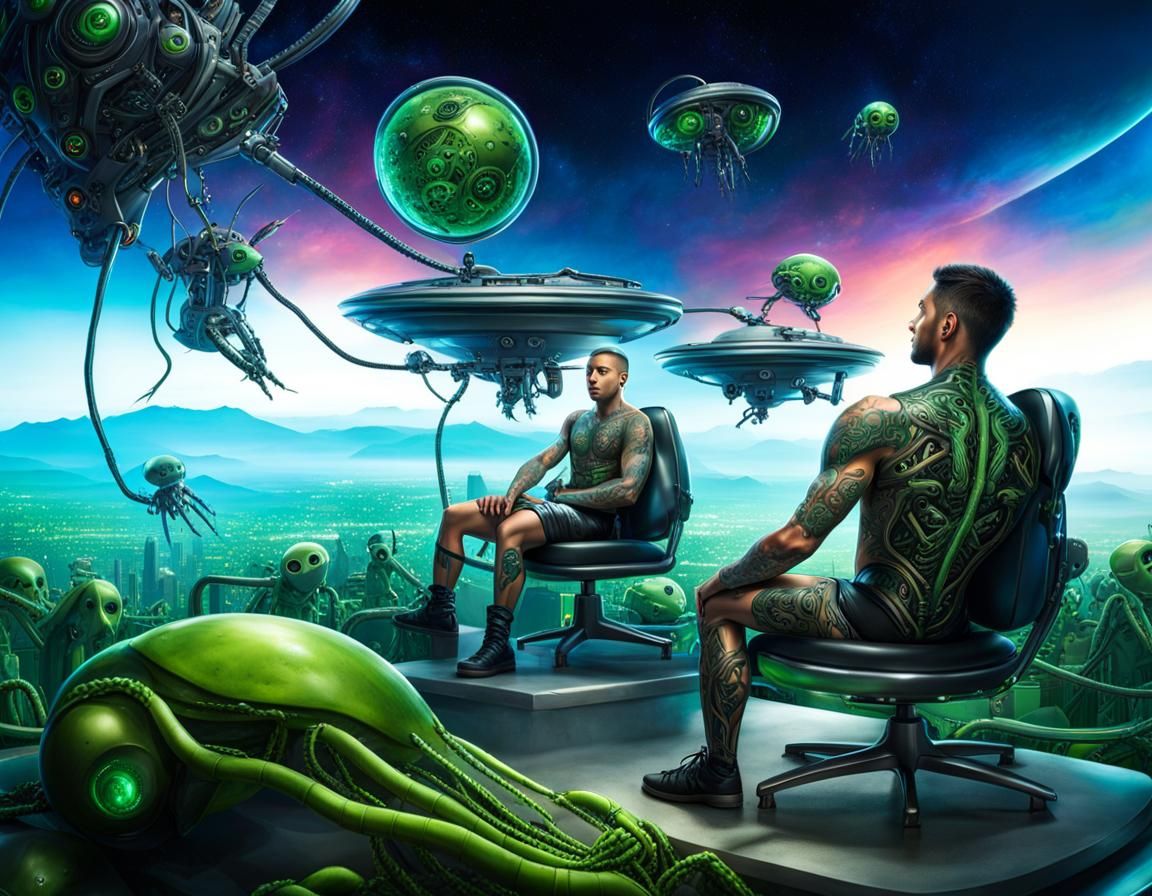 Alien experiment - Bound Boy in Alien Lab: Photorealistic Sc...