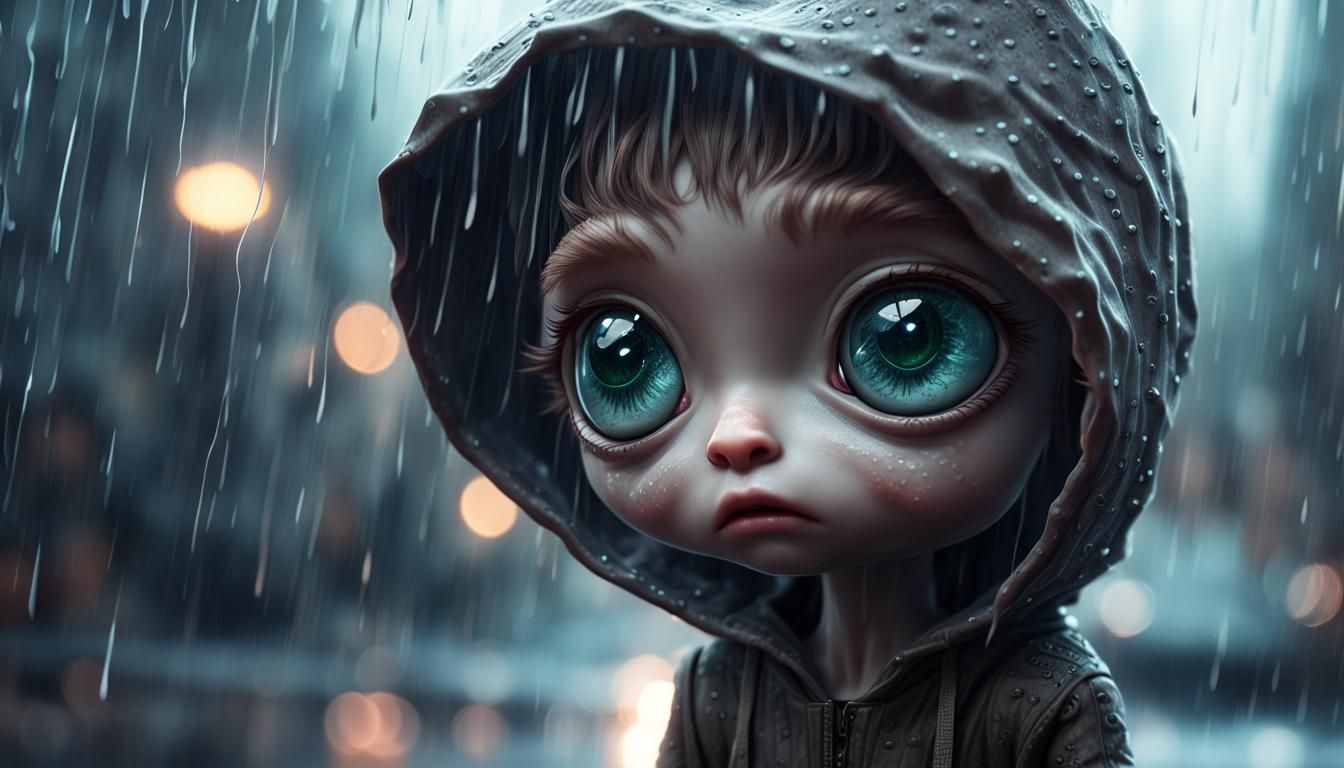 Adorable alien sad - AI Generated Artwork - NightCafe Creator