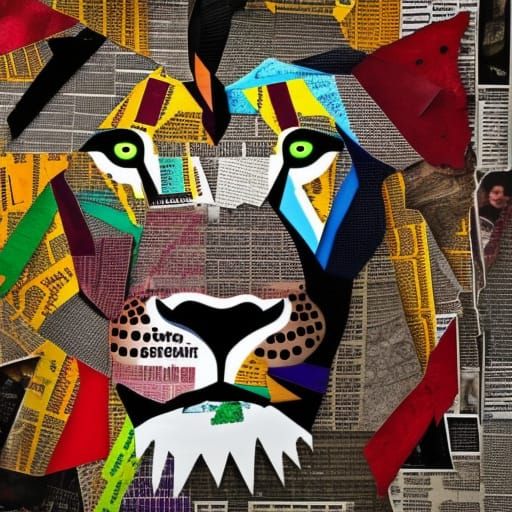 Lion Collage - AI Generated Artwork - NightCafe Creator