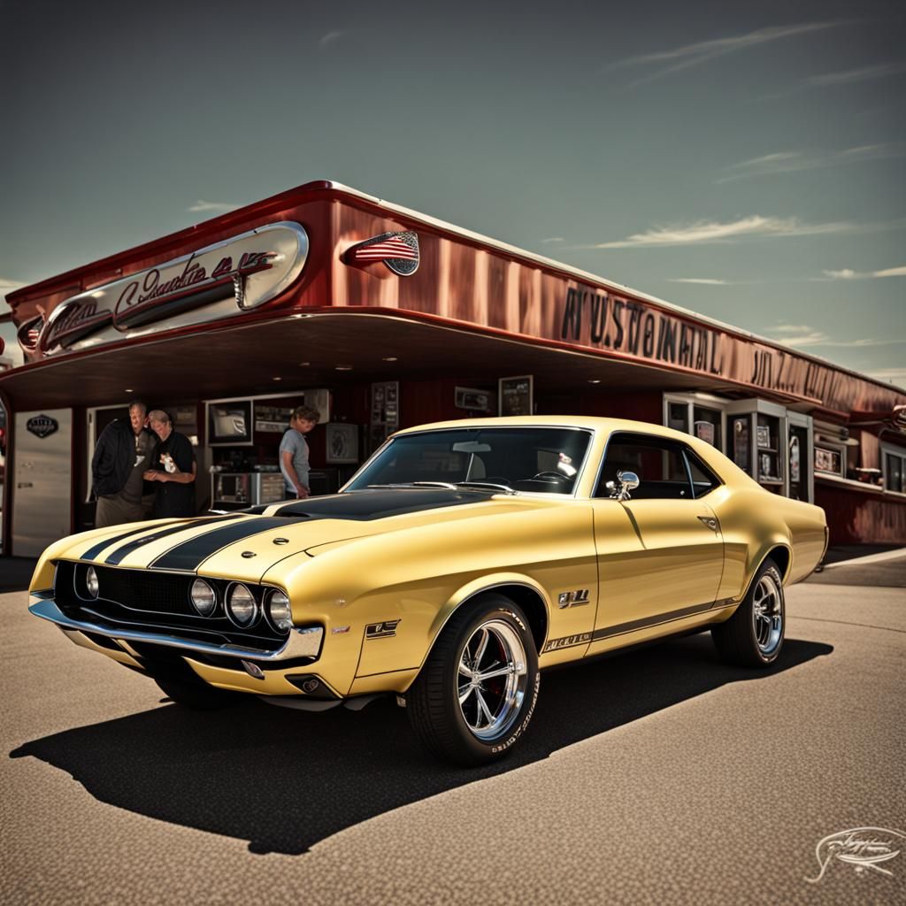 muscle car - AI Generated Artwork - NightCafe Creator