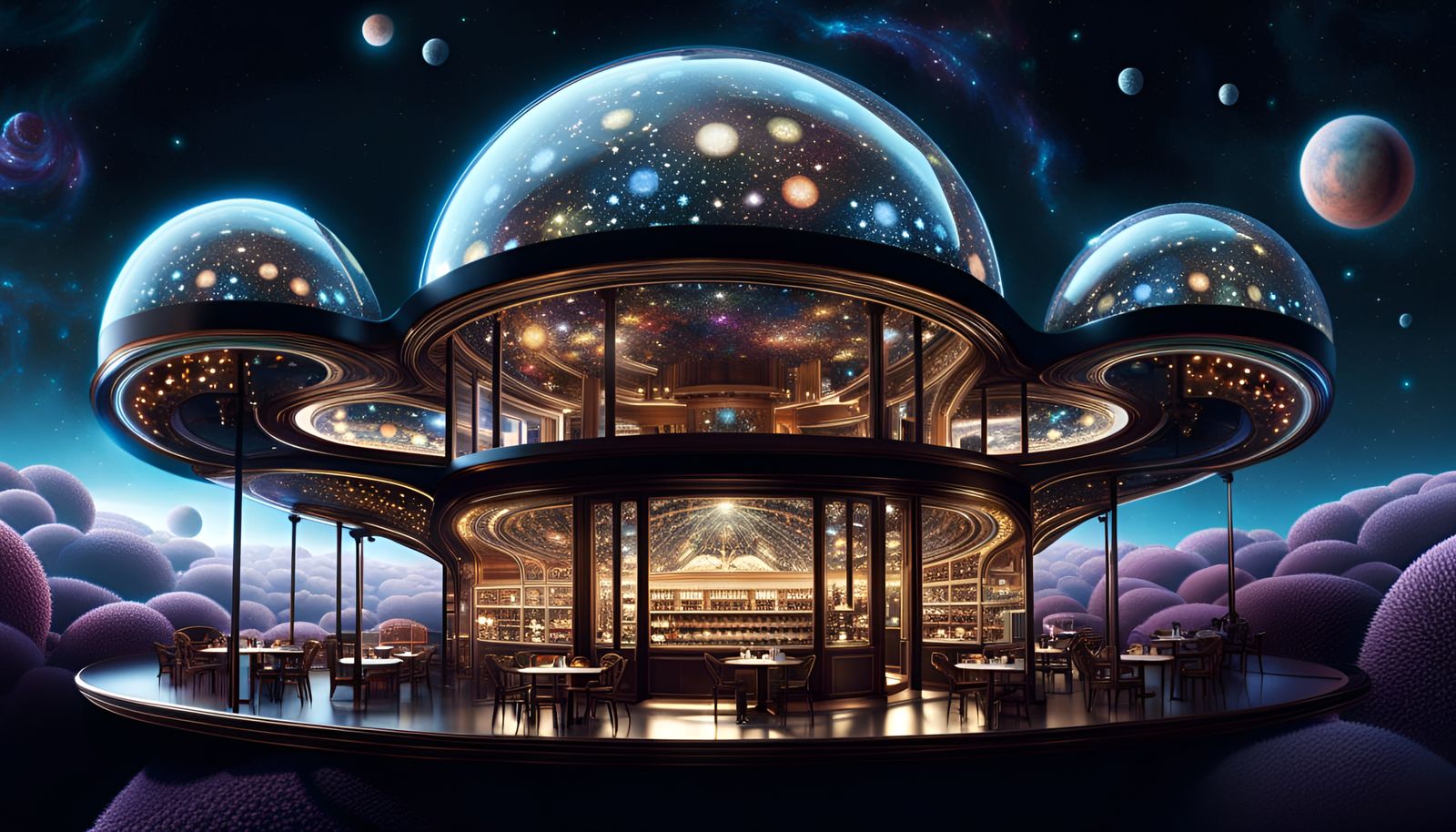 Coffee Shop in Space 🛸 - AI Generated Artwork - NightCafe Creator