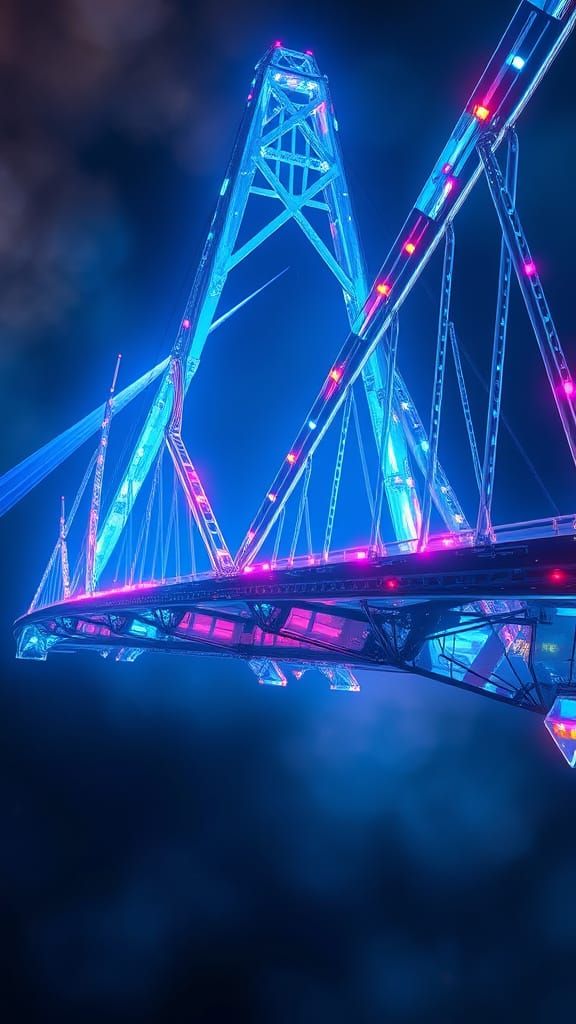 Majestic, Iridescent Bridge of Magic Prismatic Lig... - AI Art