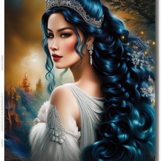 A very beautiful "princess" hksuchlaiofodd-back couture, 3/4 angle face ...