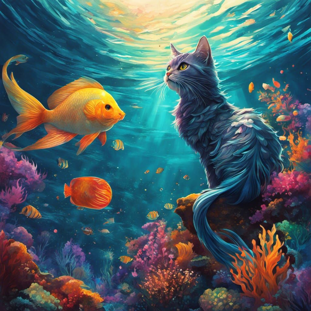 Syreni Cattus - 5 - AI Generated Artwork - NightCafe Creator