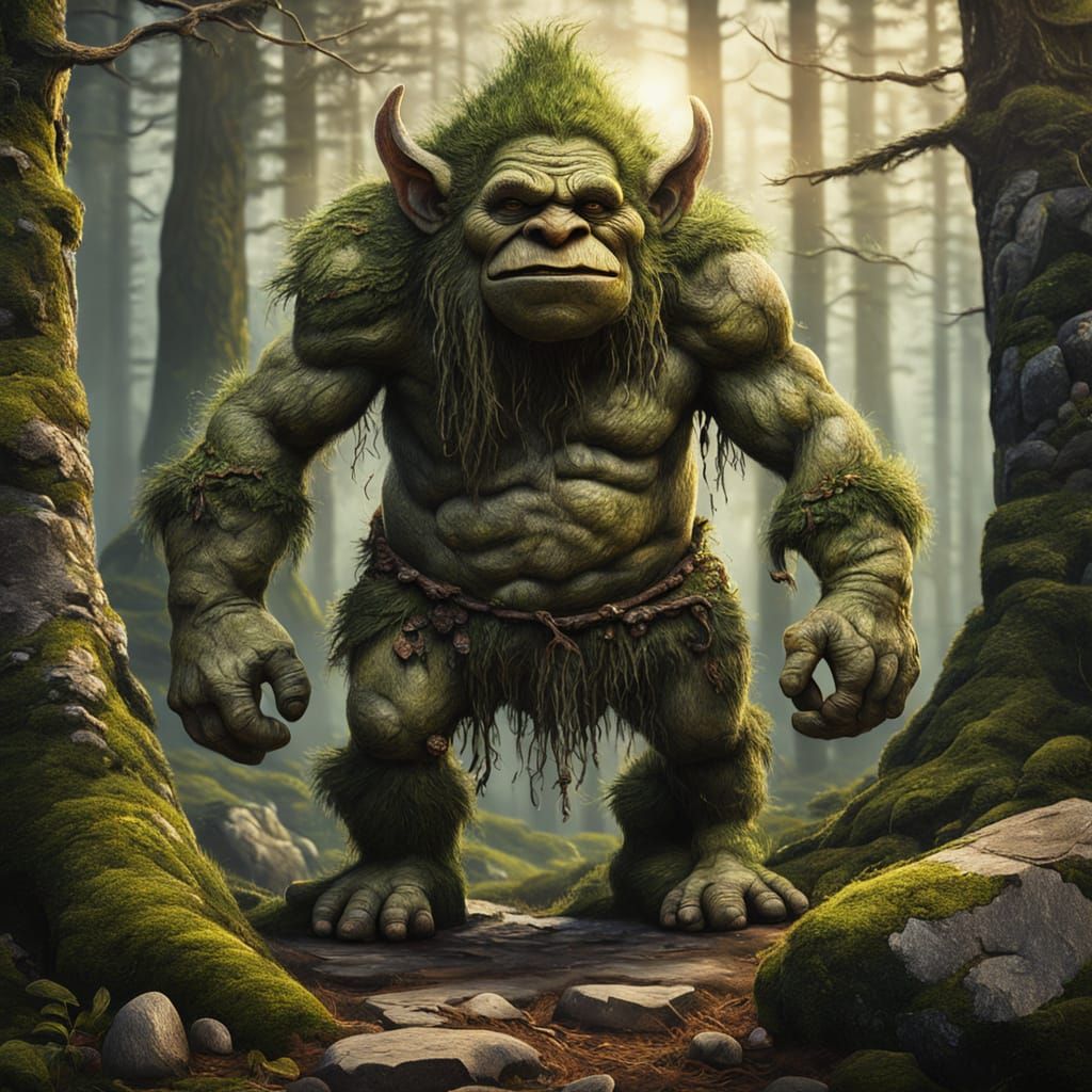 Troll - Earthy Forest Troll in Oil Painting Style