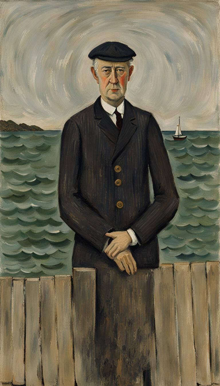 Portrait by Alfred Wallis - AI Generated Artwork - NightCafe Creator
