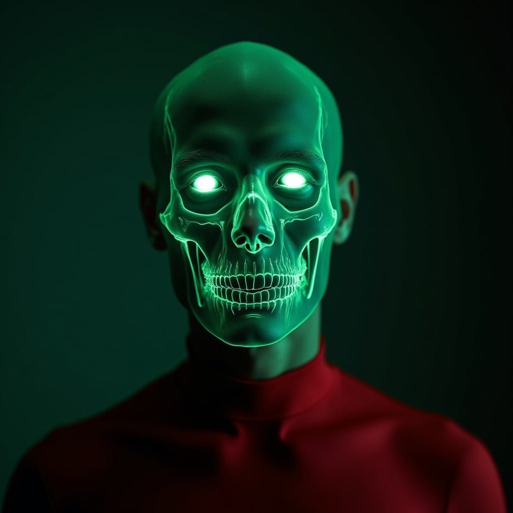 Hazard III - Bald Man Emerges with Glowing X-Ray Skull