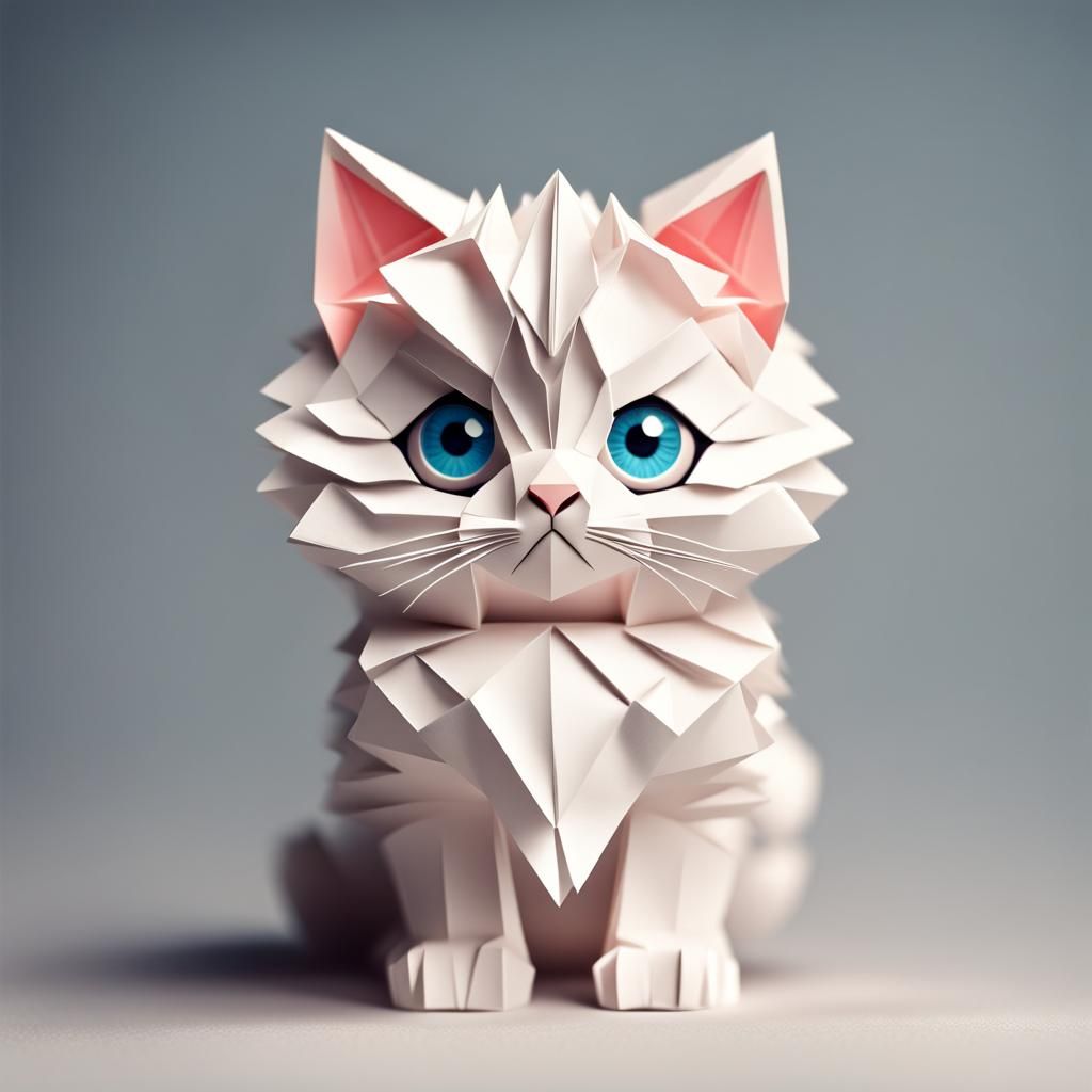 Kitten In Paper - AI Generated Artwork - NightCafe Creator