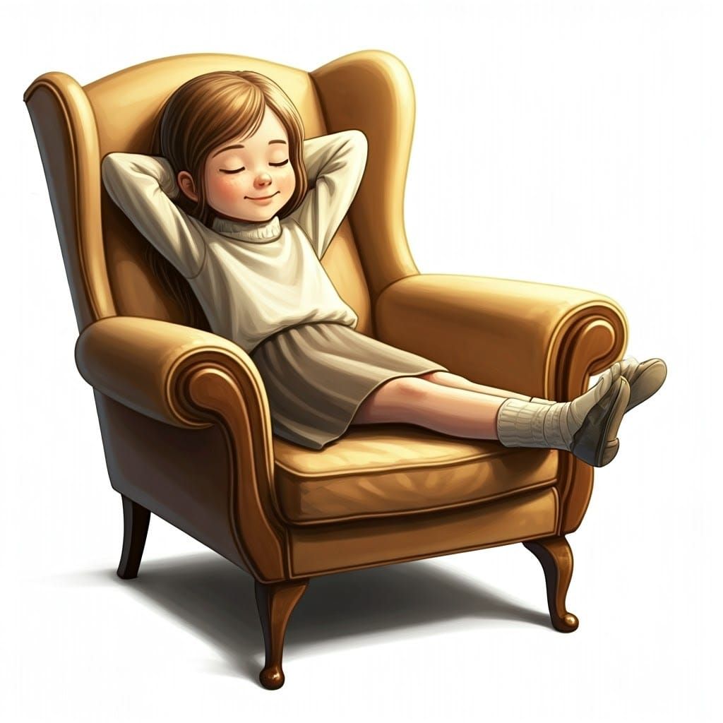 Girl in Serene Repose - AI Art
