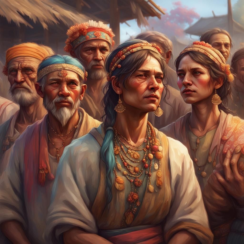 raditional Celebrations: Craft an image of villagers participating in a ...