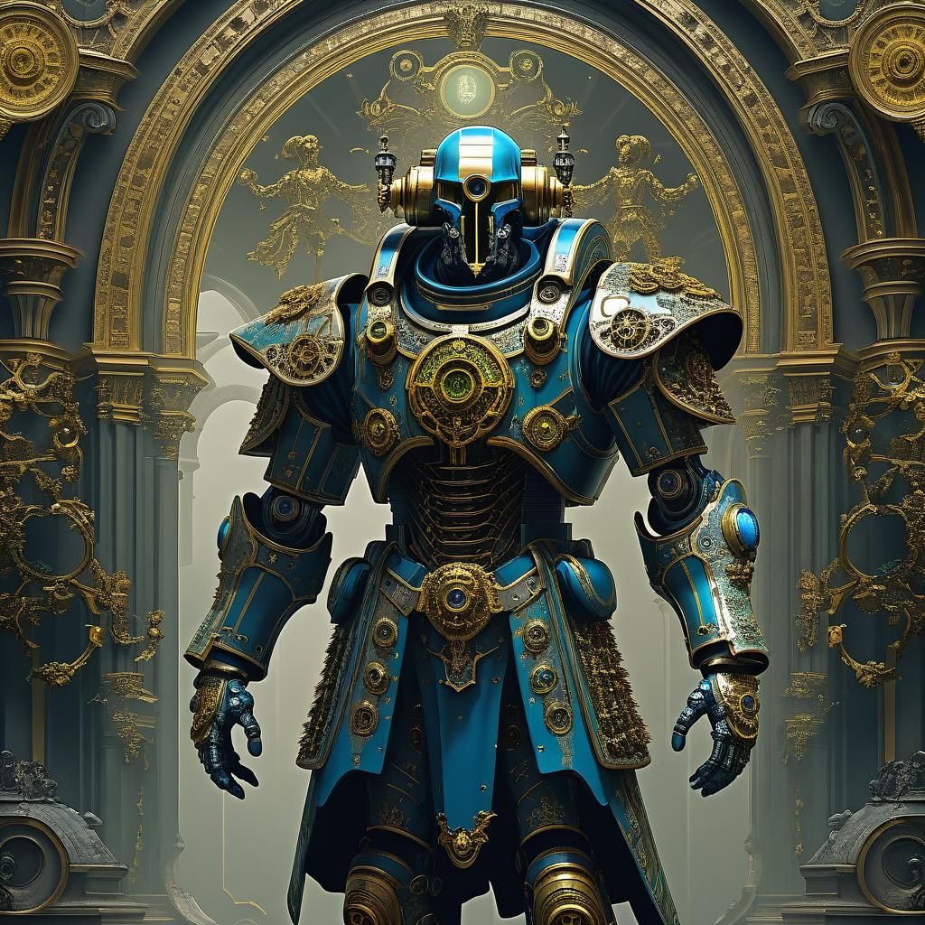 Cyber-Baroque Sentinel - AI Generated Artwork - NightCafe Creator