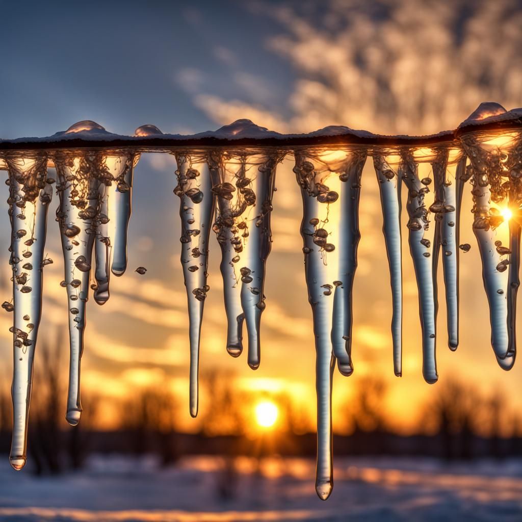 Melting icicles - AI Generated Artwork - NightCafe Creator