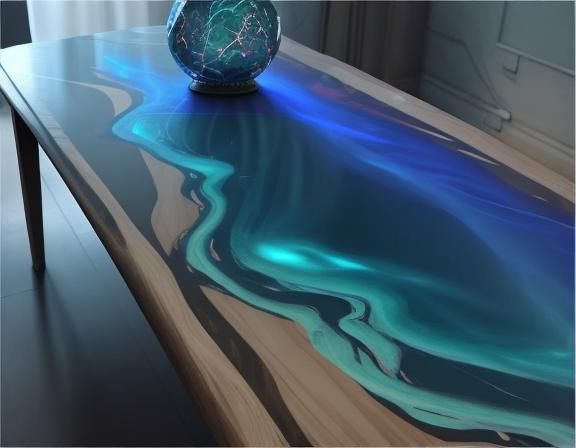 Ethereal multi chromatic holographic table with beautiful details ...