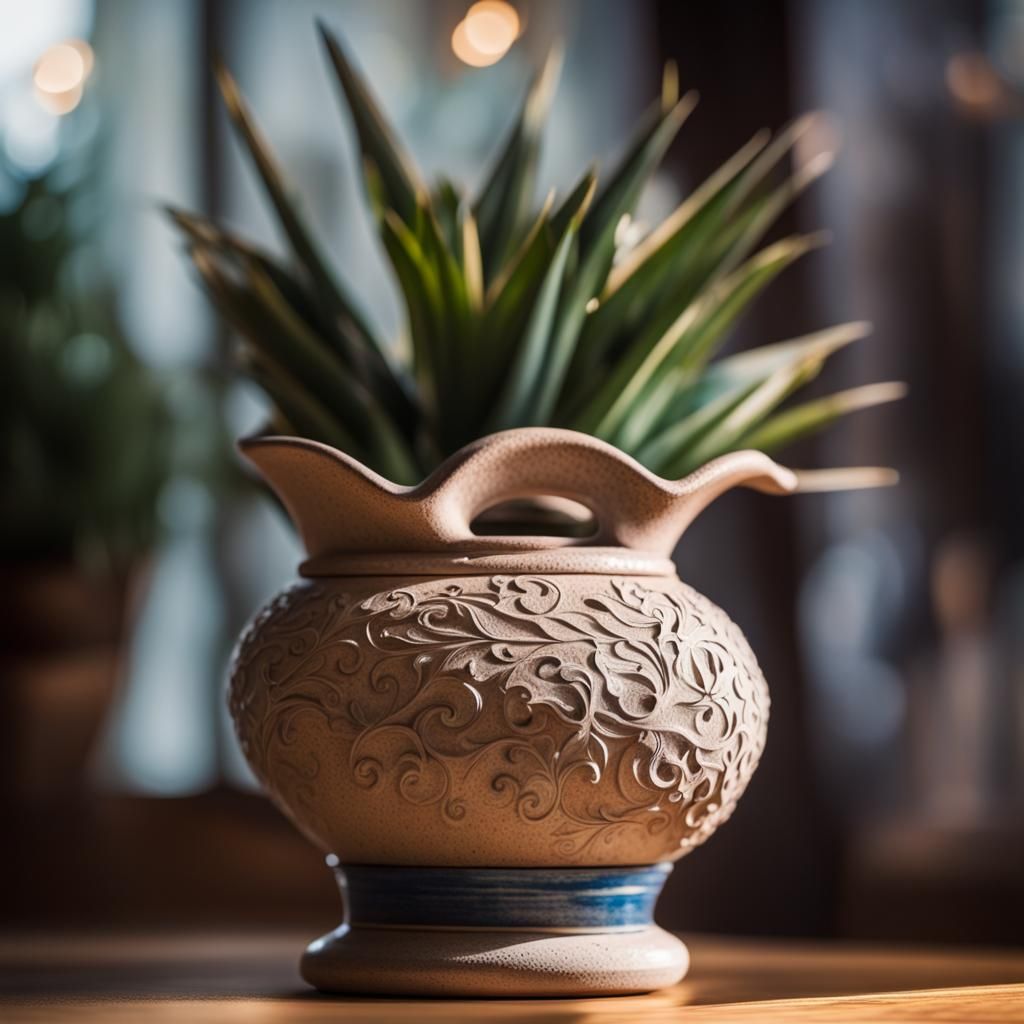 a beautiful cramic pot sculpture - AI Generated Artwork - NightCafe Creator