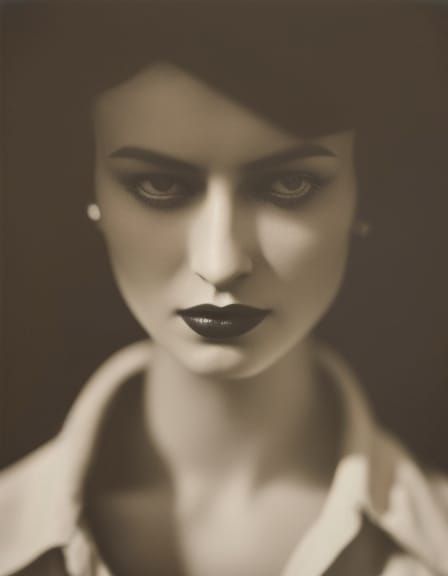 A portrait in shadow by Man Ray, chiaroscuro, vintage photograph ...