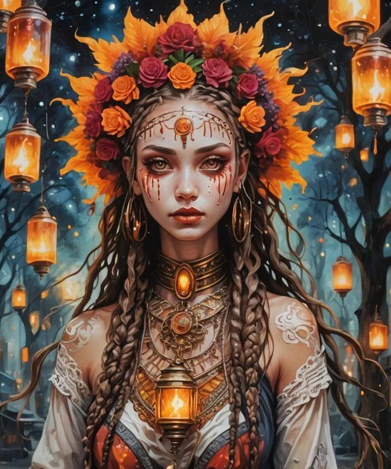 Lantern Goddess #4 - AI Generated Artwork - NightCafe Creator