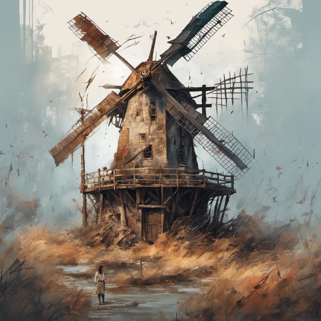 Abandoned Windmill - AI Generated Artwork - NightCafe Creator