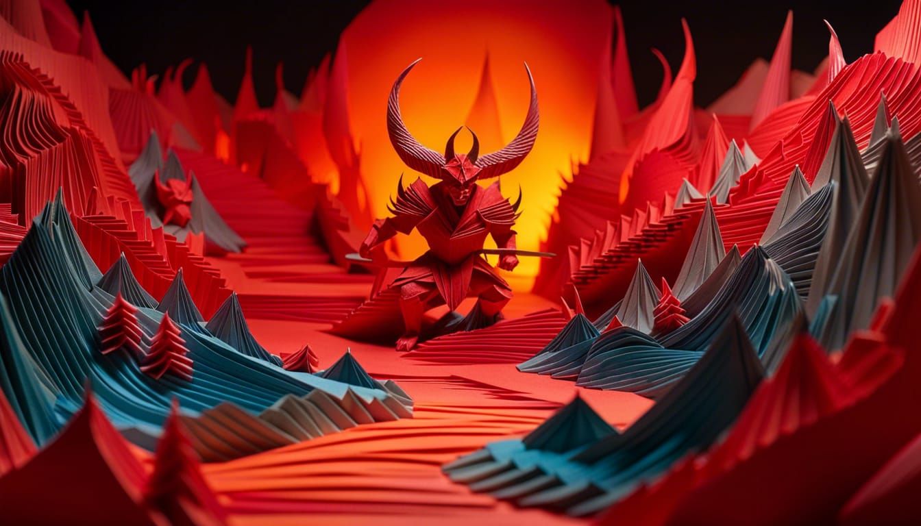 Origami Prince of Darkness - AI Generated Artwork - NightCafe Creator