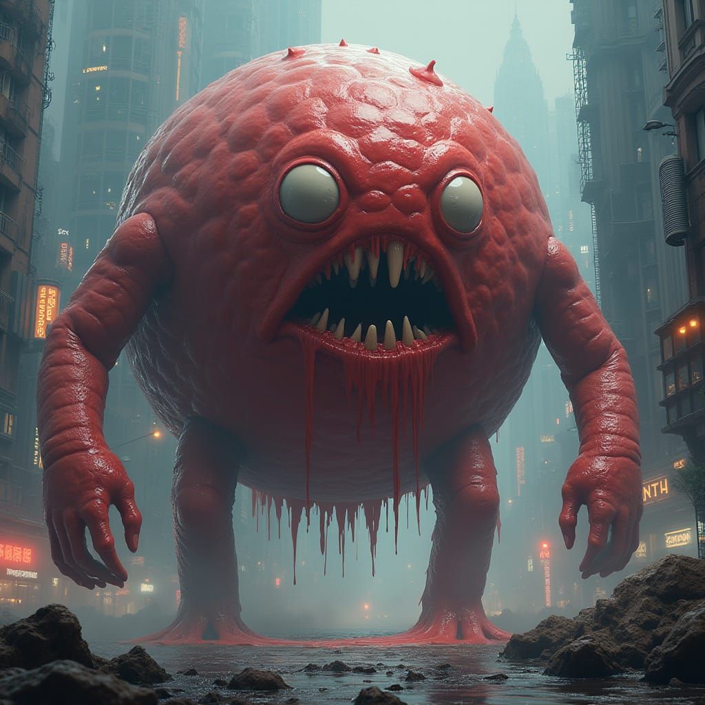 Meatball Rampage - Meatball Monster Rampage in Futuristic Ci...