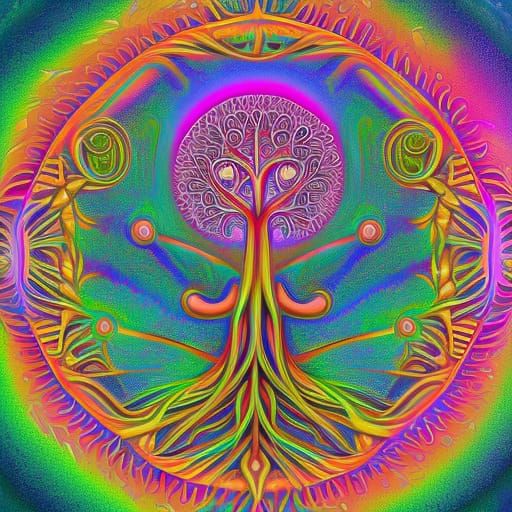 LSD tree of life psychedelic - AI Generated Artwork - NightCafe Creator