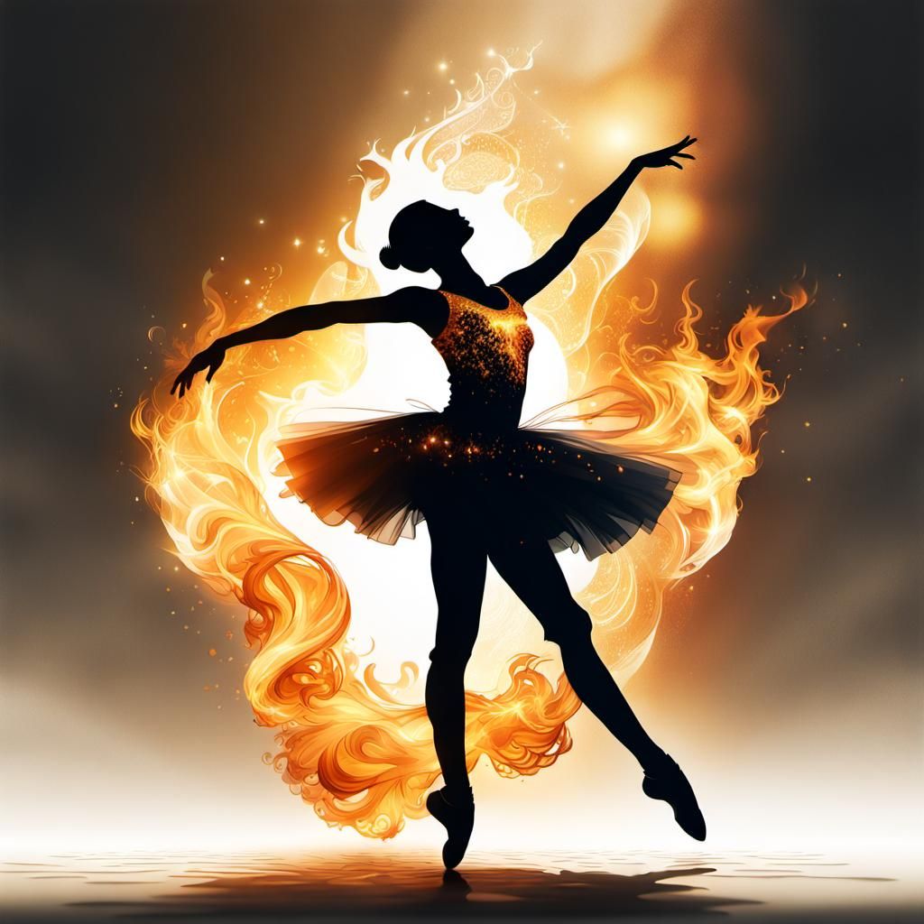 Ballerina on fire - AI Generated Artwork - NightCafe Creator