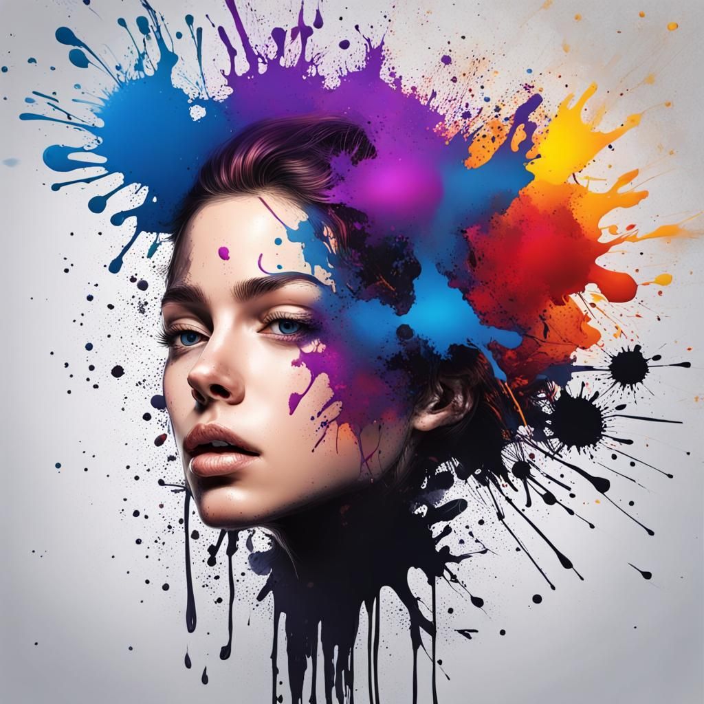 ink splatter PRETTY - AI Generated Artwork - NightCafe Creator