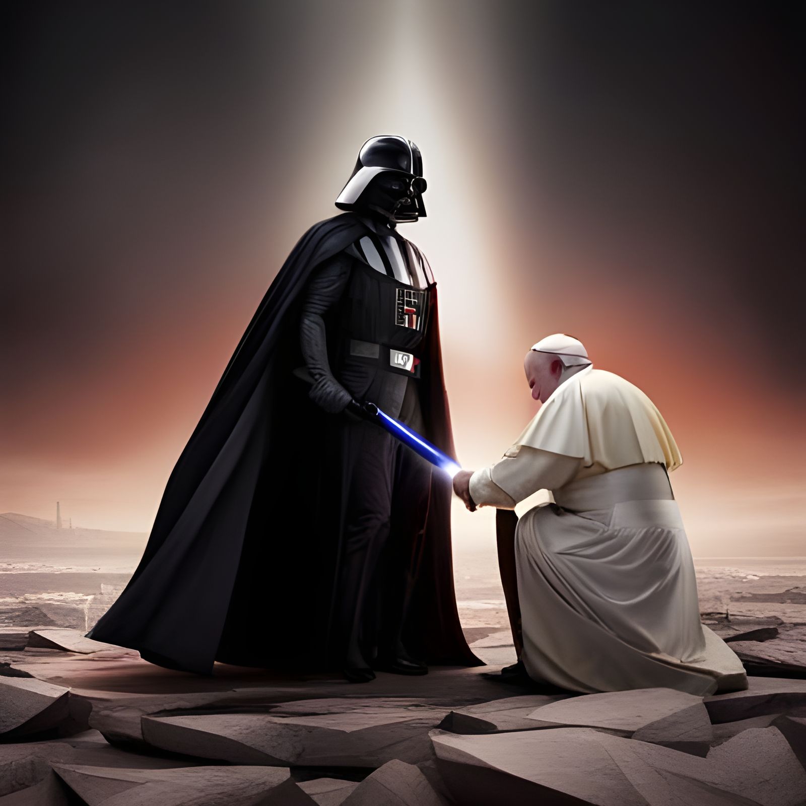 Darth Vader and the Pope - AI Generated Artwork - NightCafe Creator