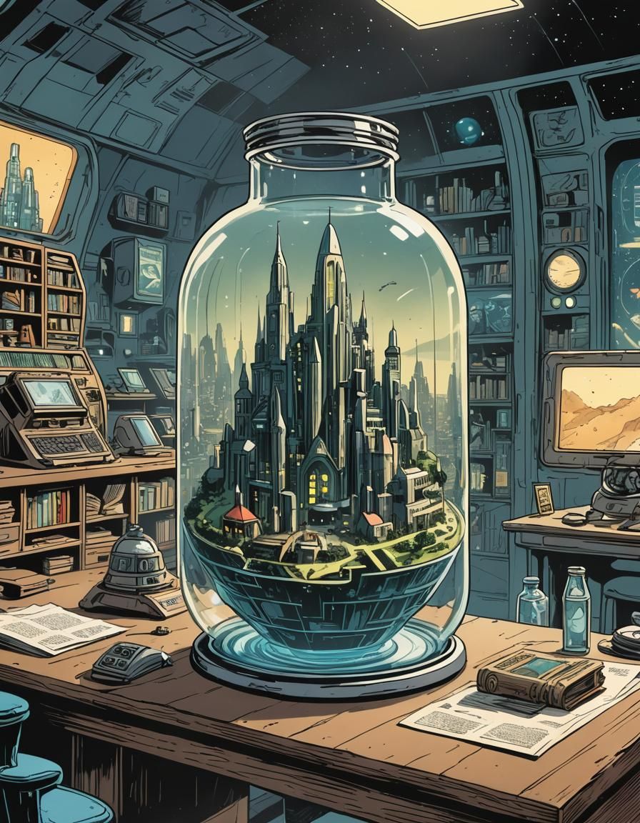 The Bottle City of Kandor, as stolen from Krypton by Brainiac - AI ...