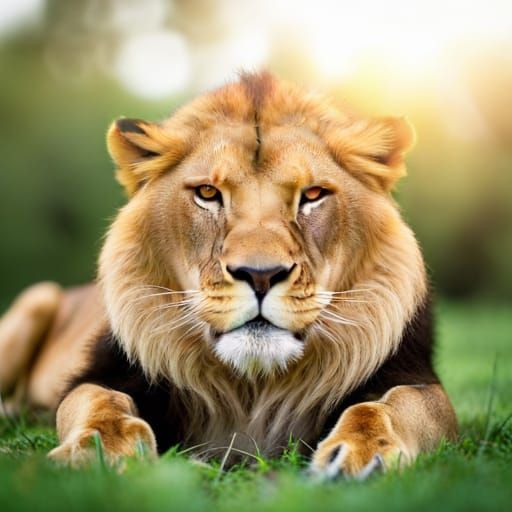 "single male lion on grass, canon EOS 5D Mark IV, 24-70mm lens, f/4 ...