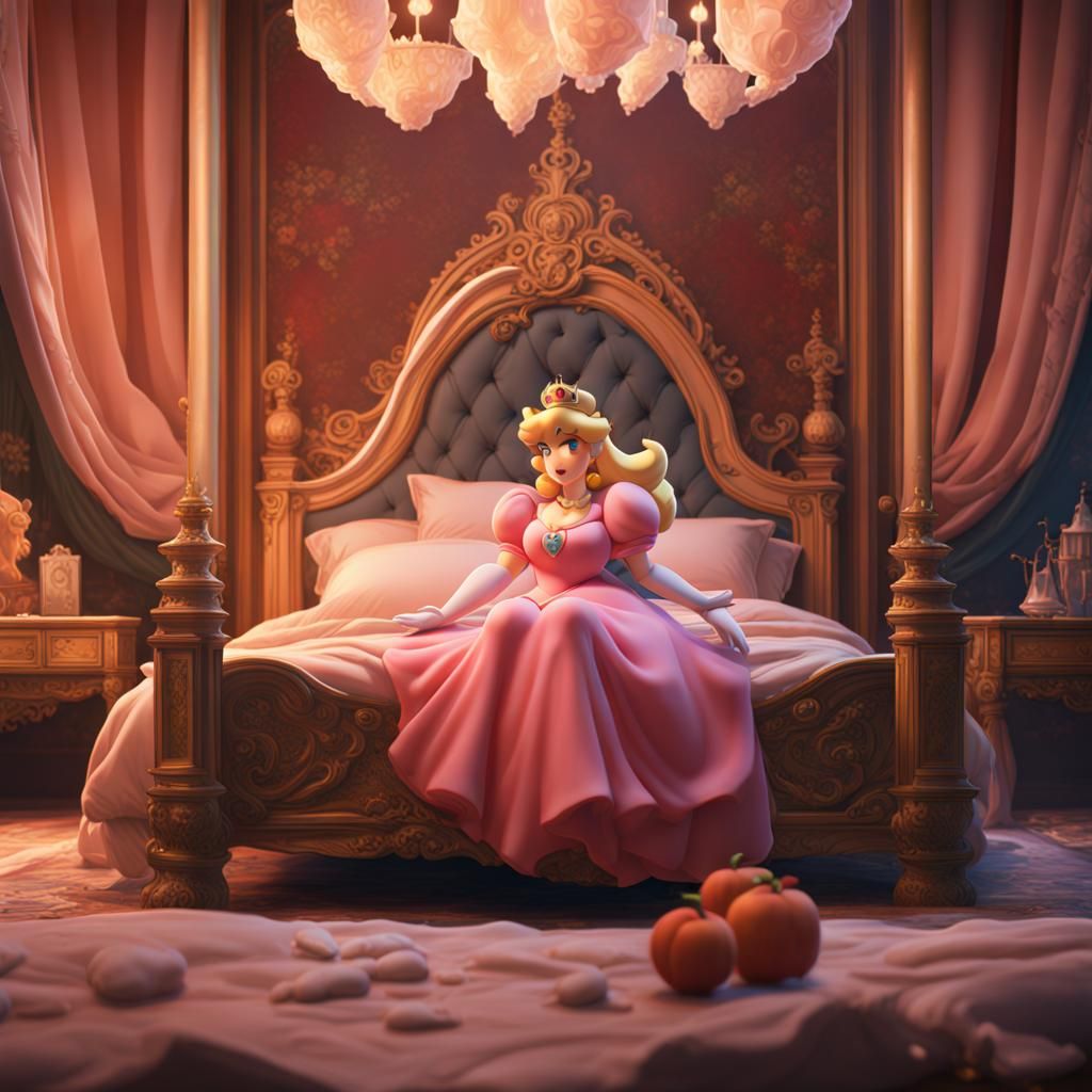 Princess Peach in bed - AI Generated Artwork - NightCafe Creator