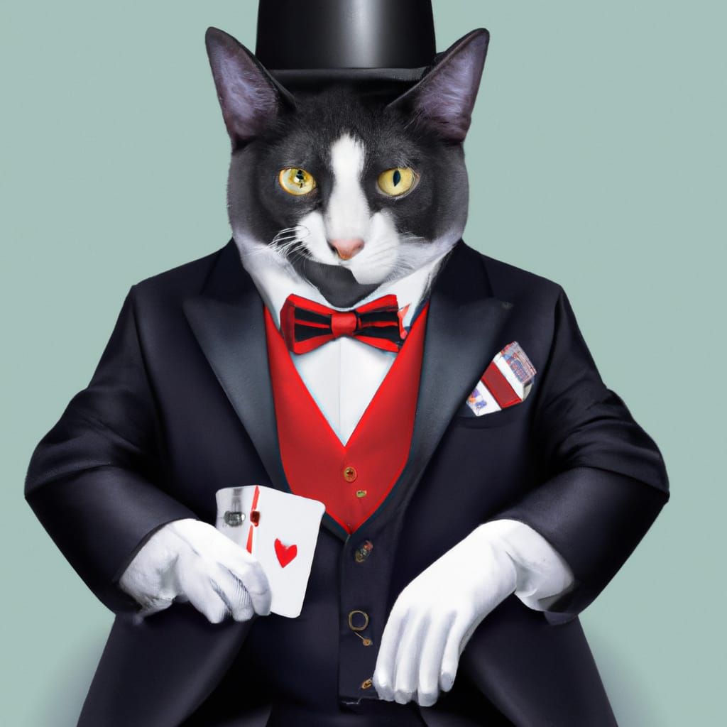 blackjack dealer cat - AI Generated Artwork - NightCafe Creator