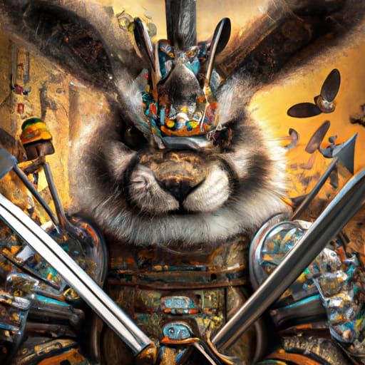 “samurai rabbit”! ⚔️, essence of the warriors, cute and fluffy. 🐰 ...
