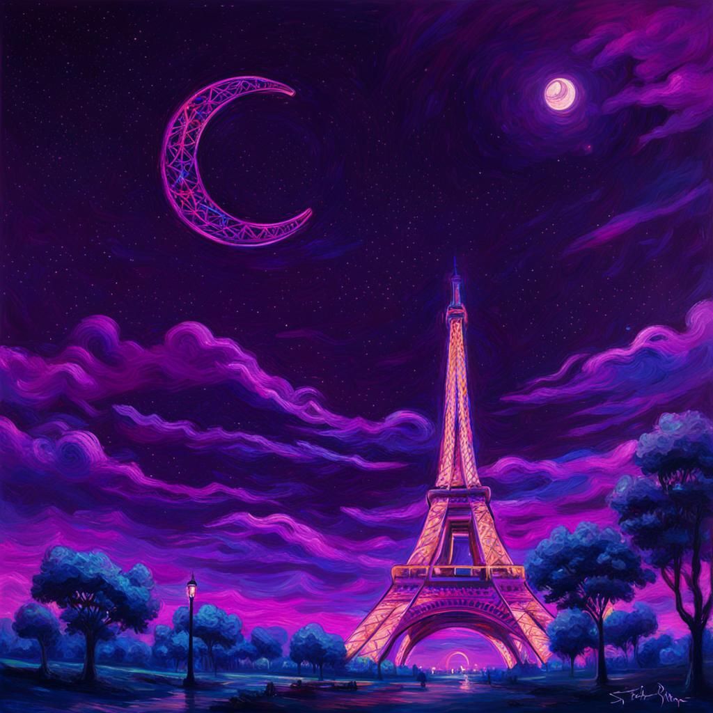 Purple Paris - AI Generated Artwork - NightCafe Creator