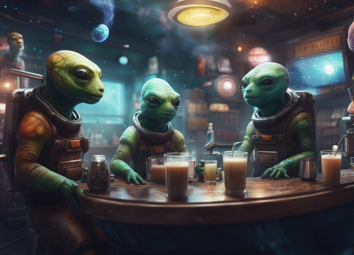 Alien cafe (Earthlings not welcome) - AI Generated Artwork - NightCafe ...