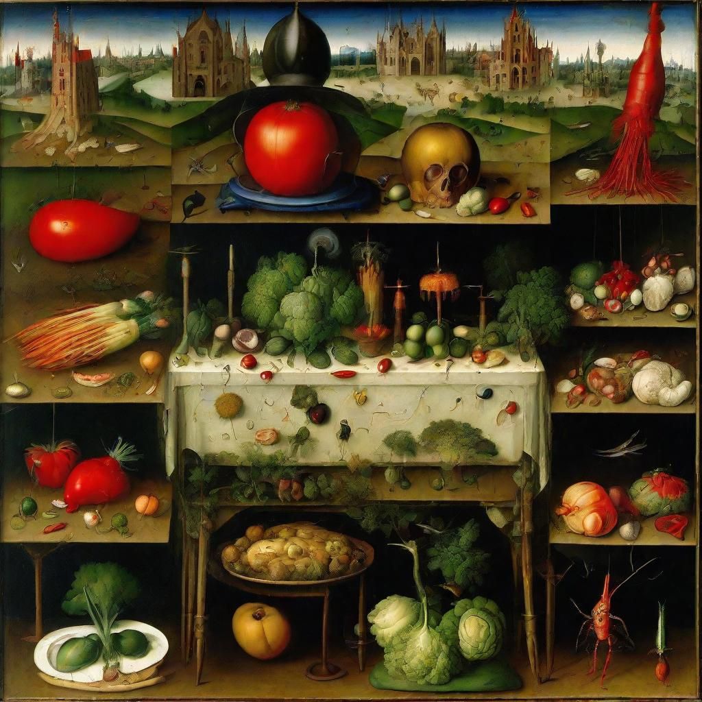 Flying tables and vegetables of Apocalypse Flying things by Jan van ...