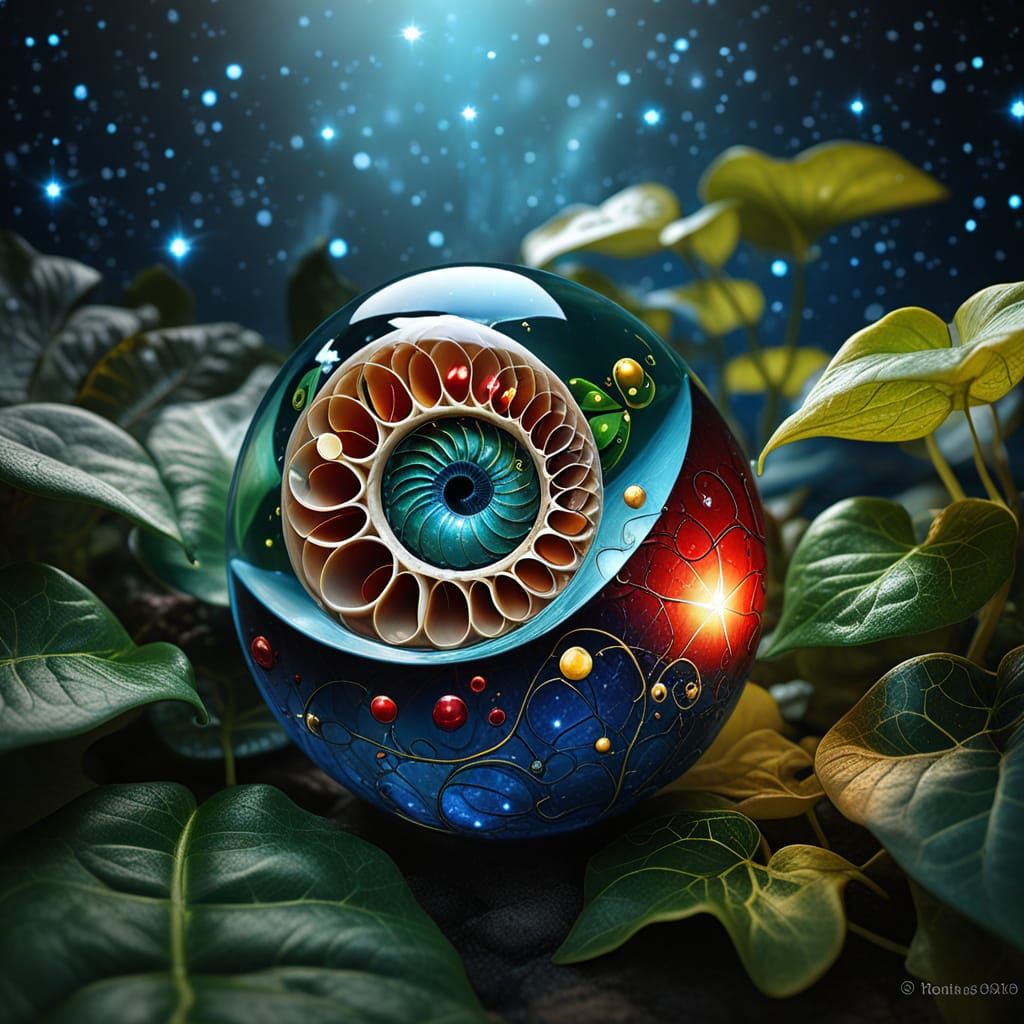 Surreal Starry Night Landscape with Vibrant Floral... - AI Art