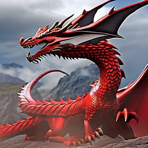 Smaug the red dragon - AI Generated Artwork - NightCafe Creator