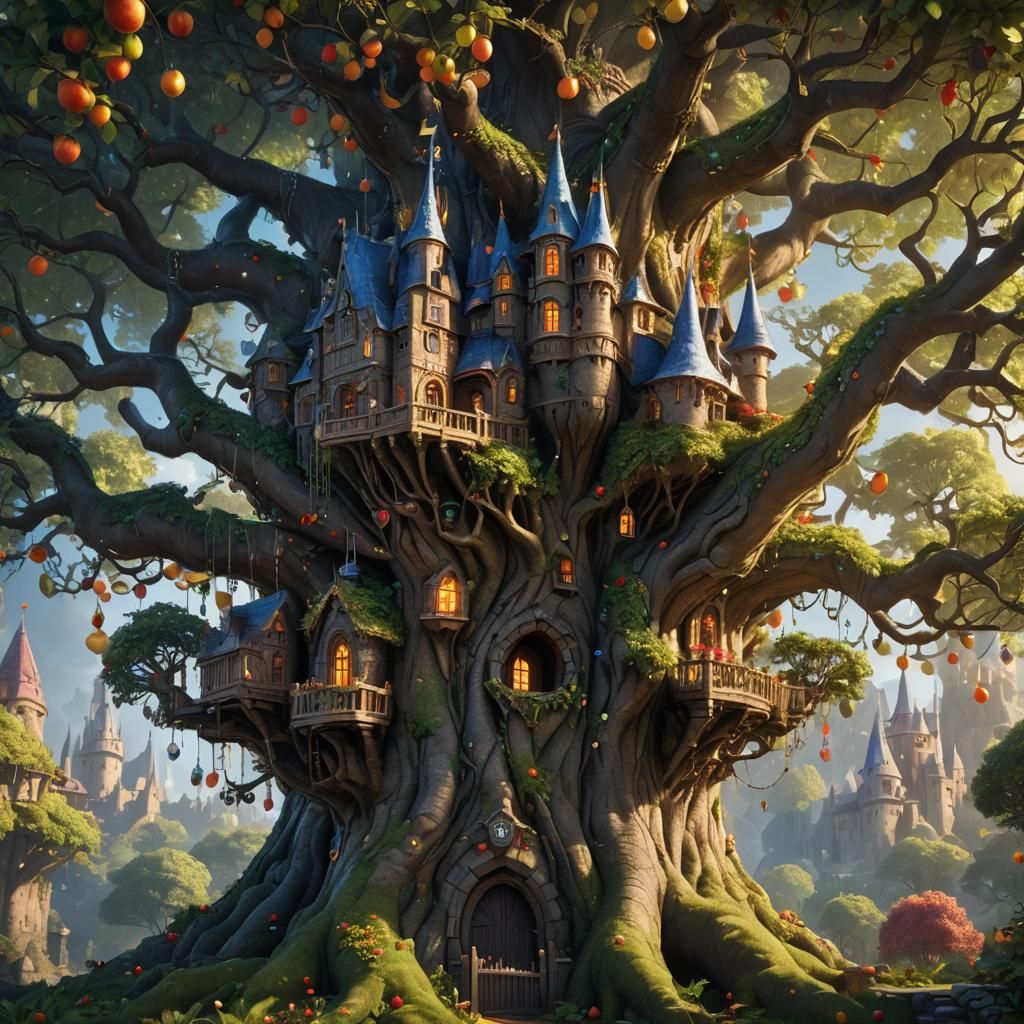 Tree-Castle - AI Generated Artwork - NightCafe Creator