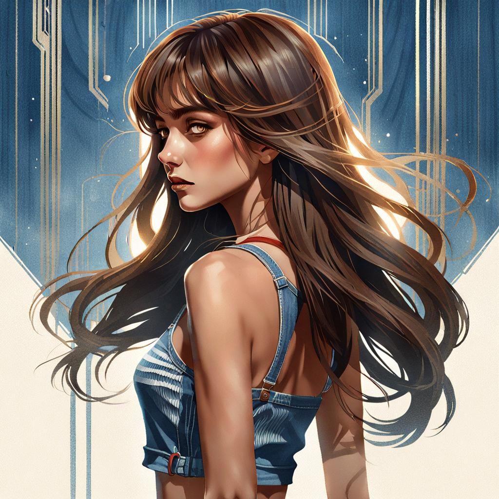 Woman wearing denim - AI Generated Artwork - NightCafe Creator