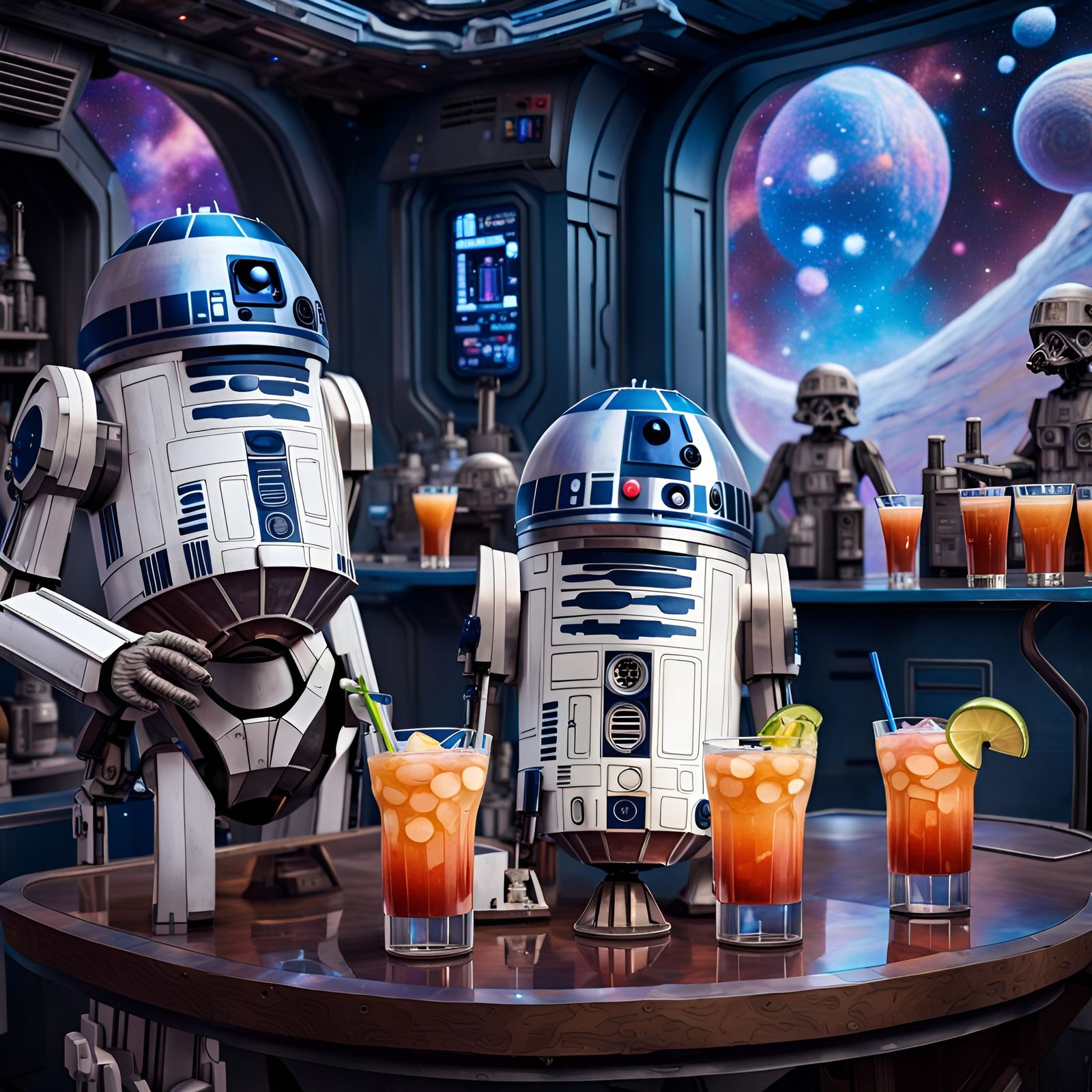 R2D2 Serving Drinks in Galaxy’s Edge - AI Generated Artwork - NightCafe ...