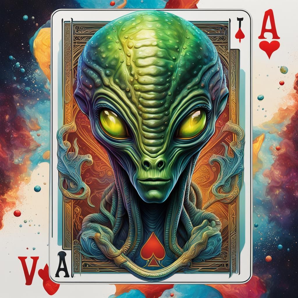 Alien Playing card. - AI Generated Artwork - NightCafe Creator