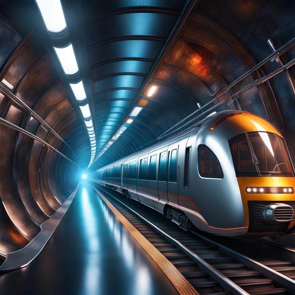 Underground Tunnel - AI Generated Artwork - NightCafe Creator