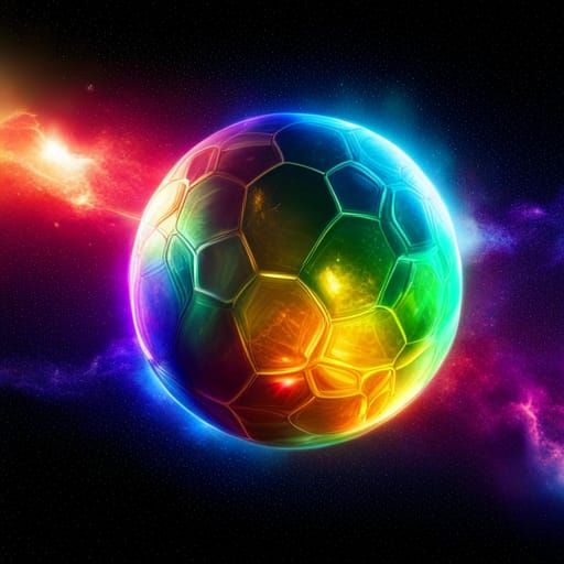 Rainbow football - AI Generated Artwork - NightCafe Creator