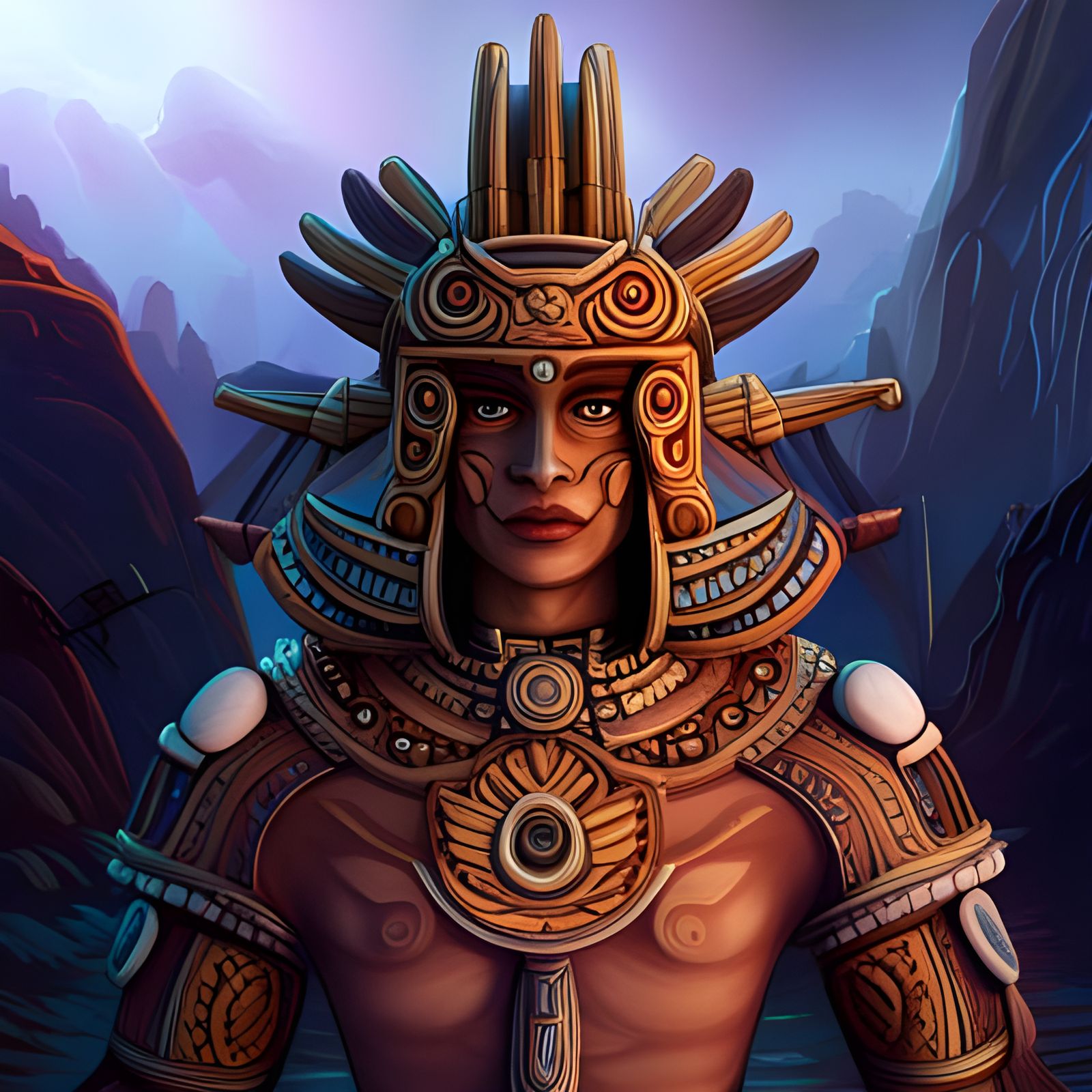 aztec deity takes selfie - AI Generated Artwork - NightCafe Creator